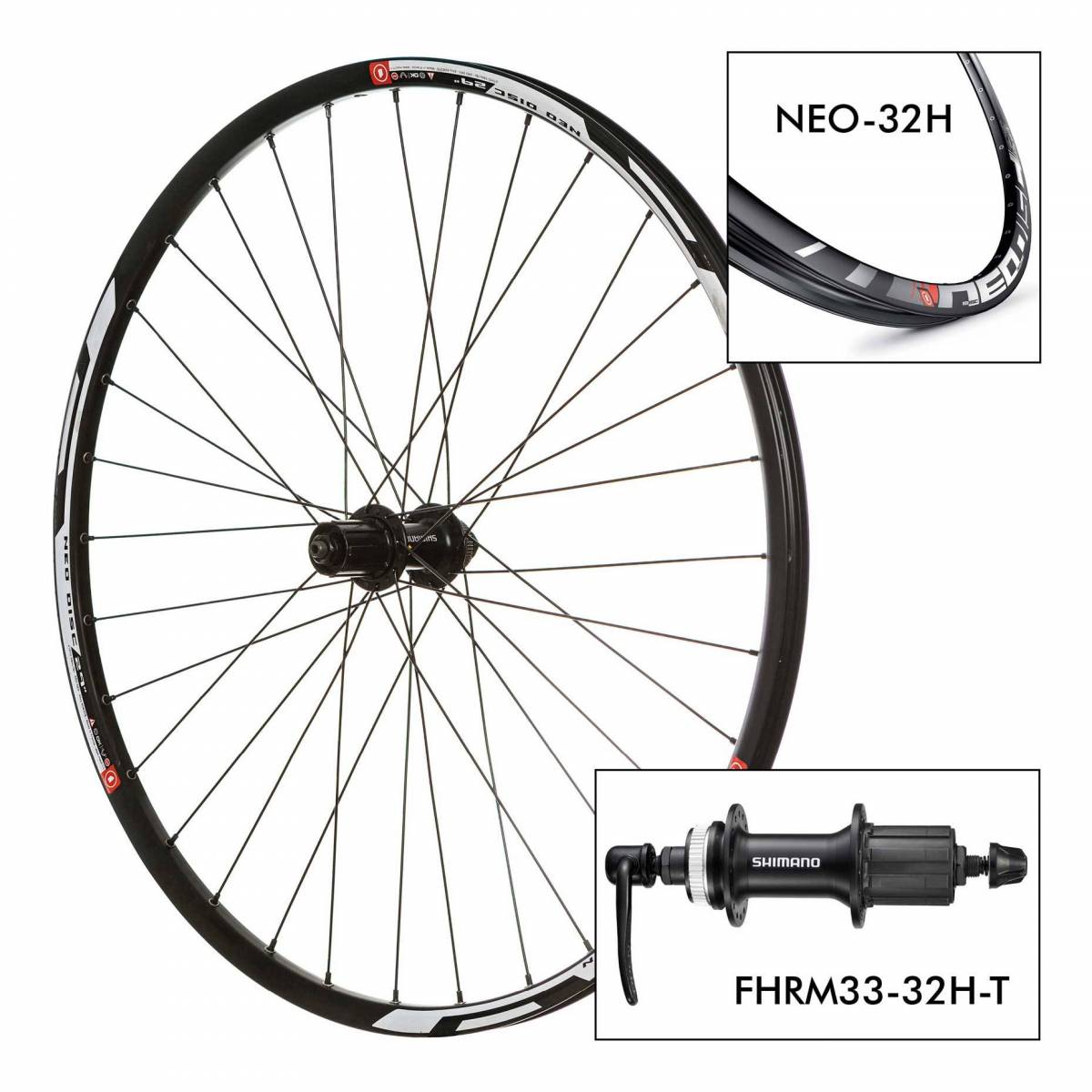 Rueda T. Mach1 Neo 29´ 32H - FH-RM33 9x135 Disco Center Lock alum. SHI ...